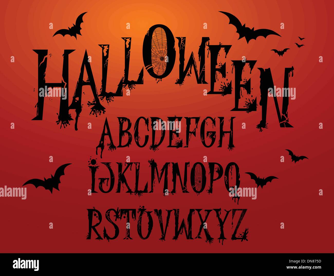 Halloween Splash Alphabet Stock Vector Image & Art - Alamy