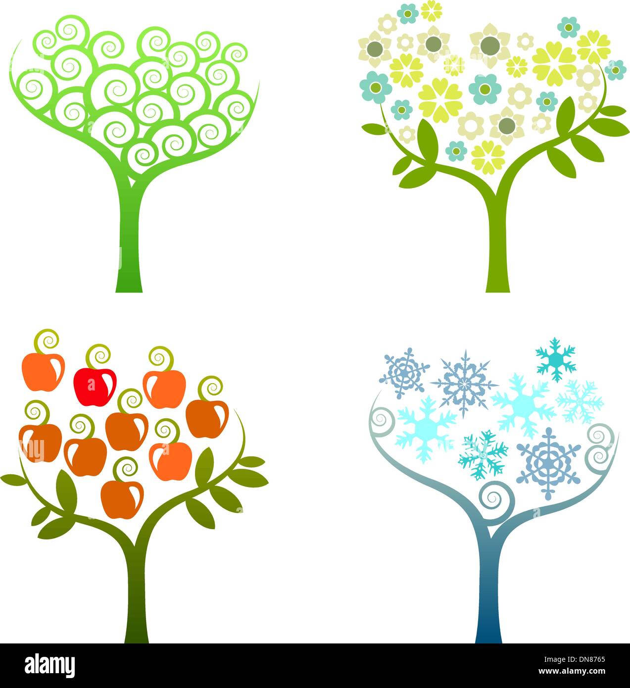 Four seasons tree Stock Vector Images - Alamy