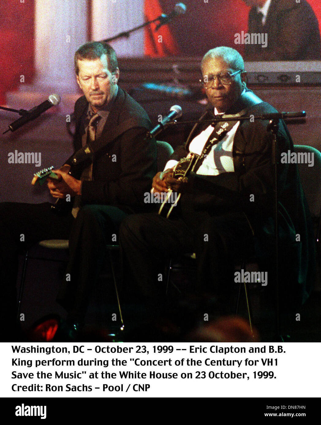 Oct. 23, 1999 - WASHINGTON, DC- OCTOBER 23,1999-ERIC CLAPTON AND B.B ...