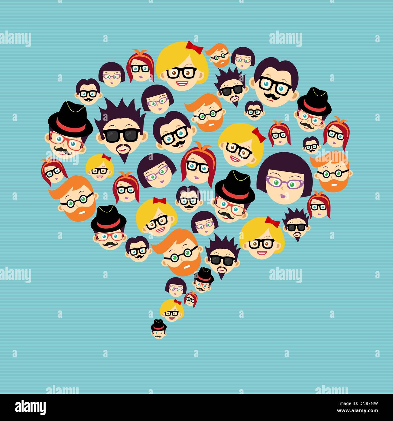 Vintage hipsters faces social bubble Stock Vector Image & Art - Alamy