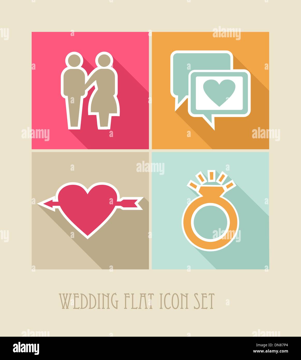 Wedding flat icon set Stock Vector Image & Art - Alamy