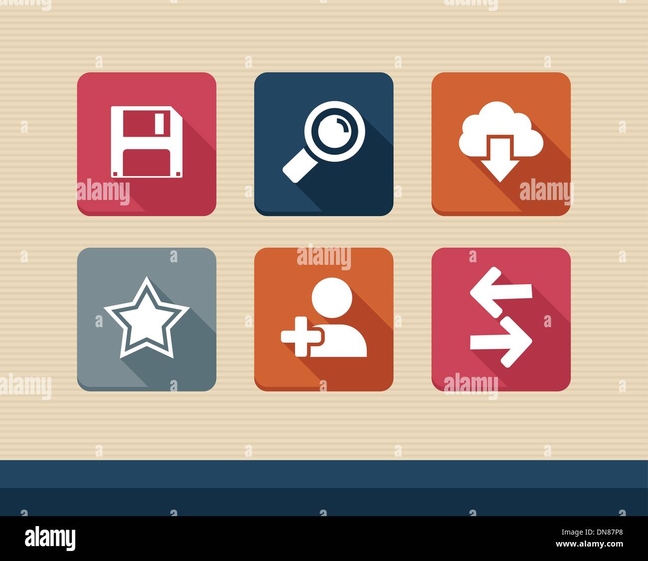 Web apps square flat icons set Stock Vector Image & Art - Alamy