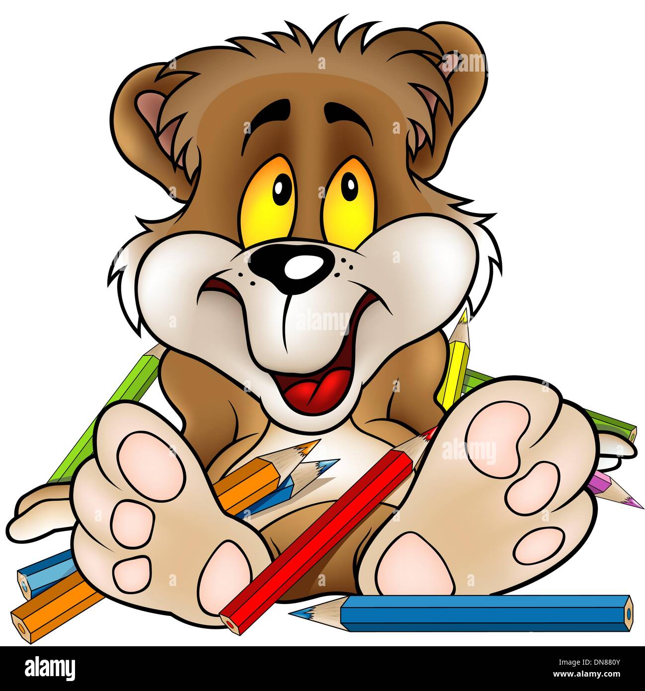 Sweet Bear And Crayons Stock Vector Image & Art - Alamy