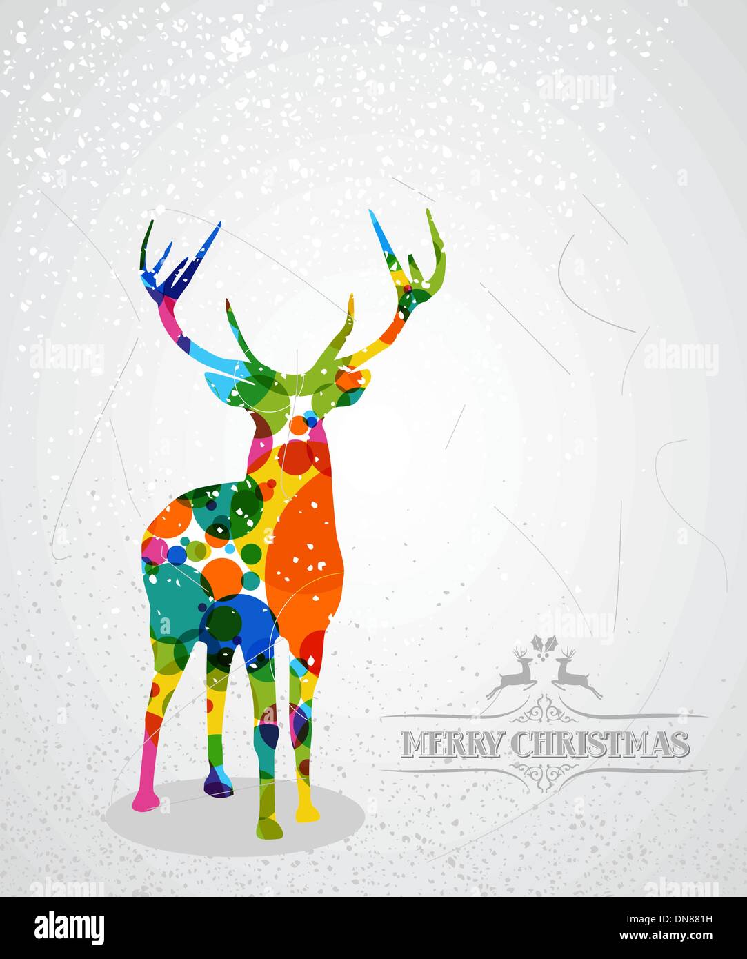 Merry Christmas colorful reindeer shape Stock Vector Image & Art - Alamy