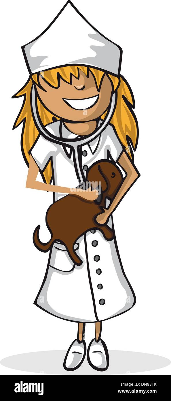 Professional vet doctor woman cartoon figure Stock Vector Image & Art ...