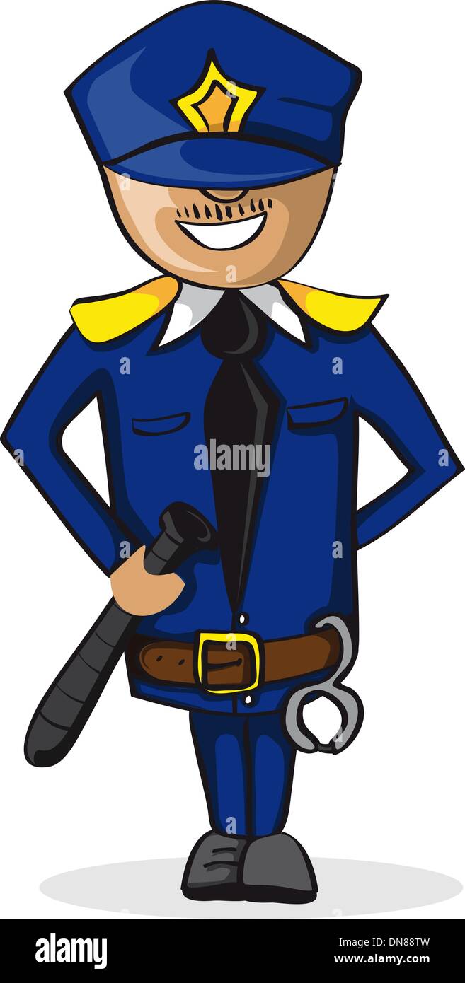 Police man cartoon hi-res stock photography and images - Alamy
