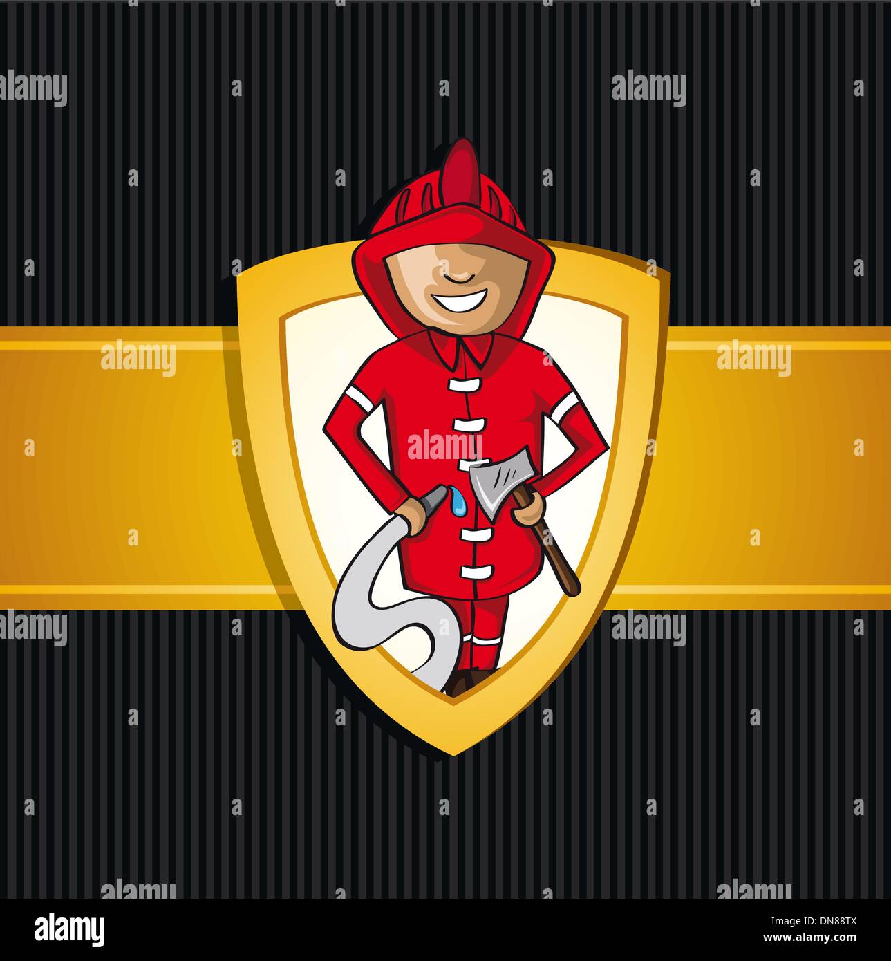 Service firefighter man cartoon rescue hi-res stock photography and ...