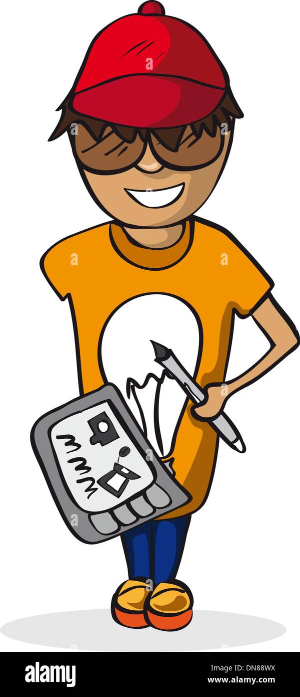 Profession graphic designer man cartoon figure Stock Vector Image & Art ...