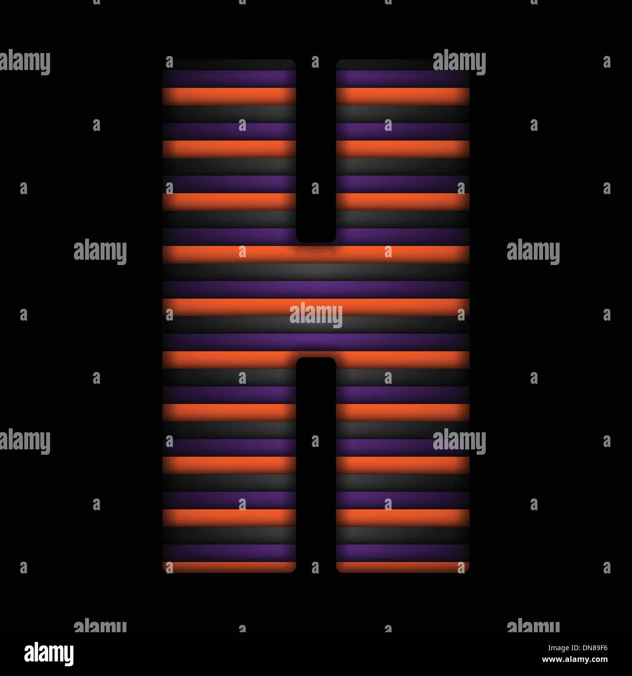 Halloween Alphabet Letters Stripe Black Orange Purple Vector Stock ...
