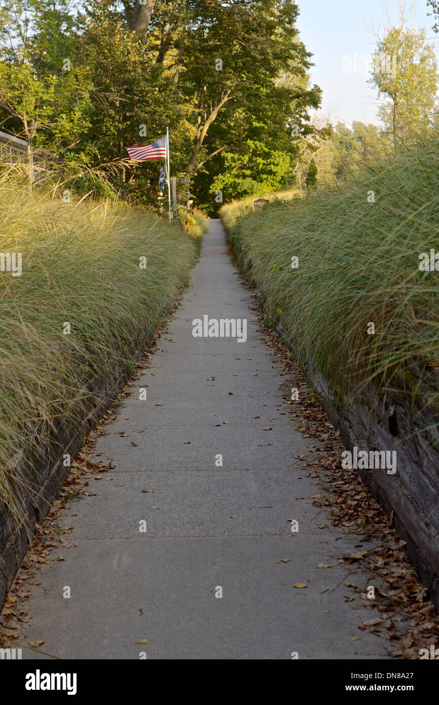 Beach path surrounded by dune grass in historic Ottawa Beach near ...