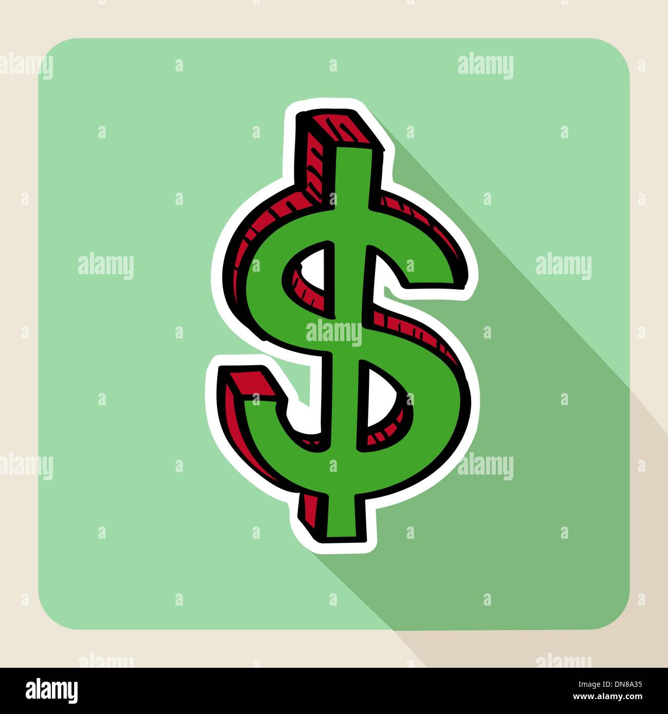 Sketch style green money symbol Stock Vector Image & Art - Alamy