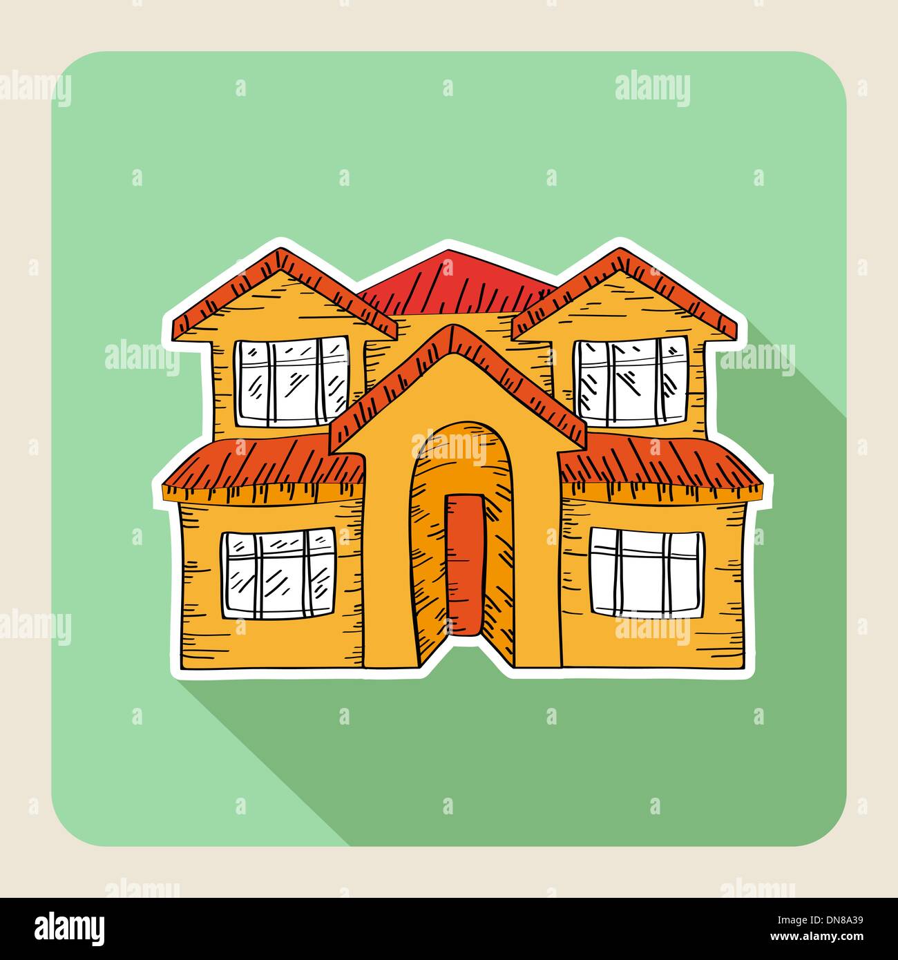Family house illustration wood Stock Vector Images - Alamy