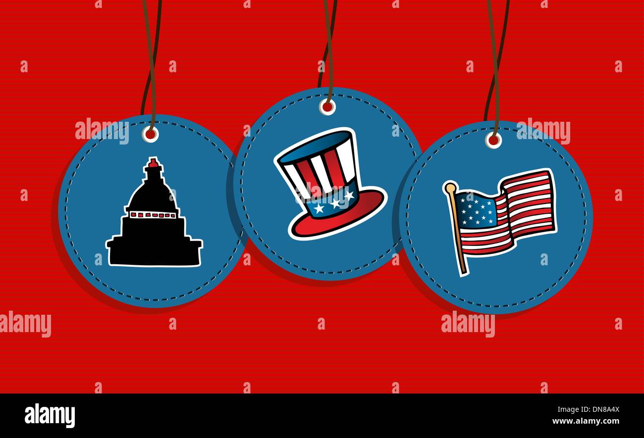 Hanging patriotic US badges Stock Vector Image & Art - Alamy