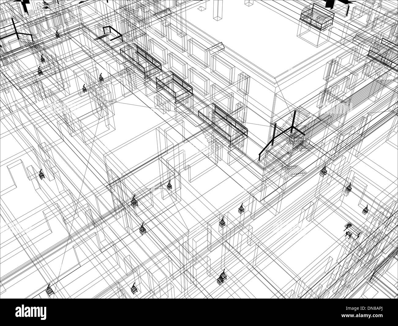 Abstract architectural design building digital Stock Vector Images - Alamy
