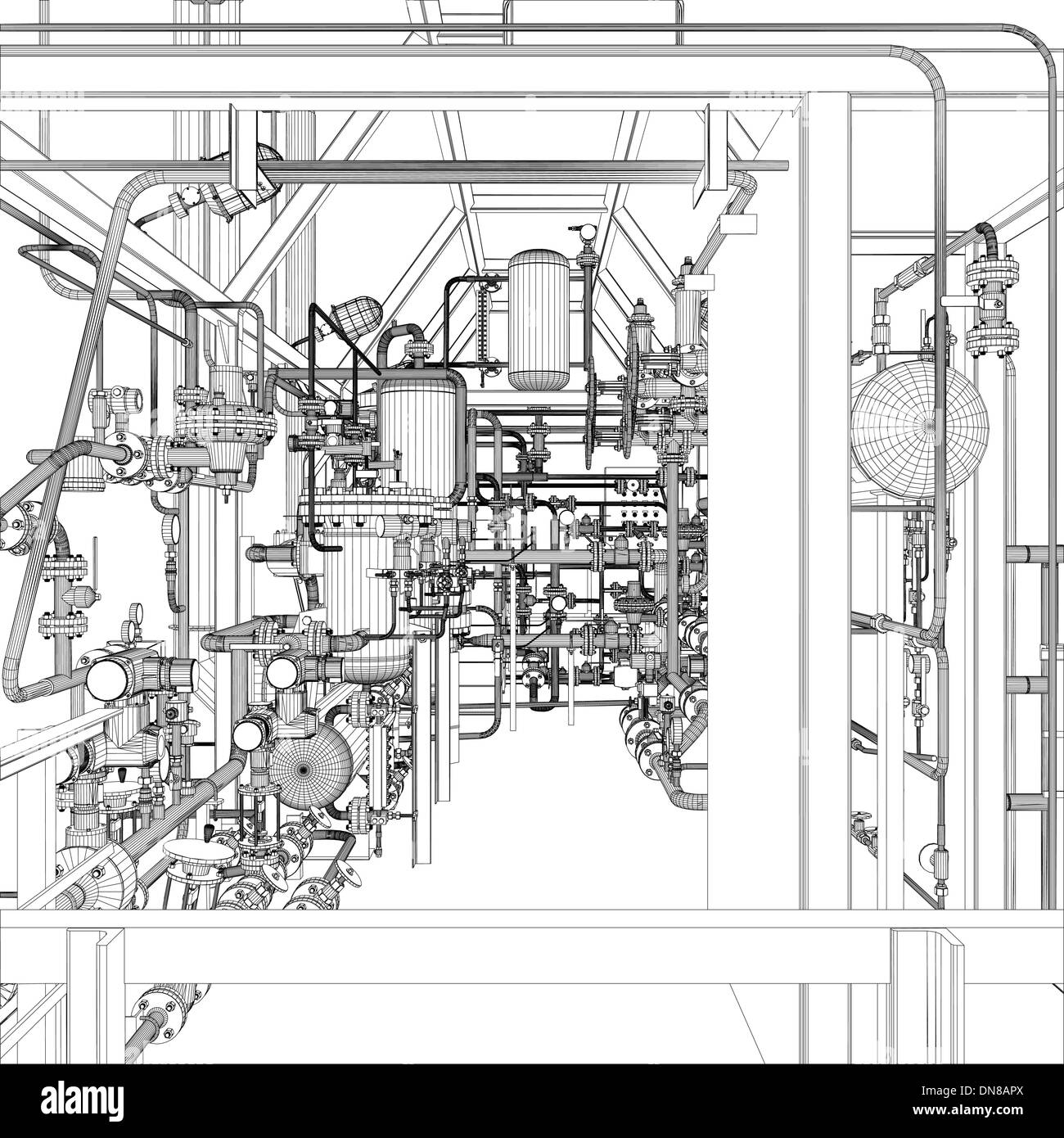 Wire-frame industrial equipment Stock Vector Image & Art - Alamy