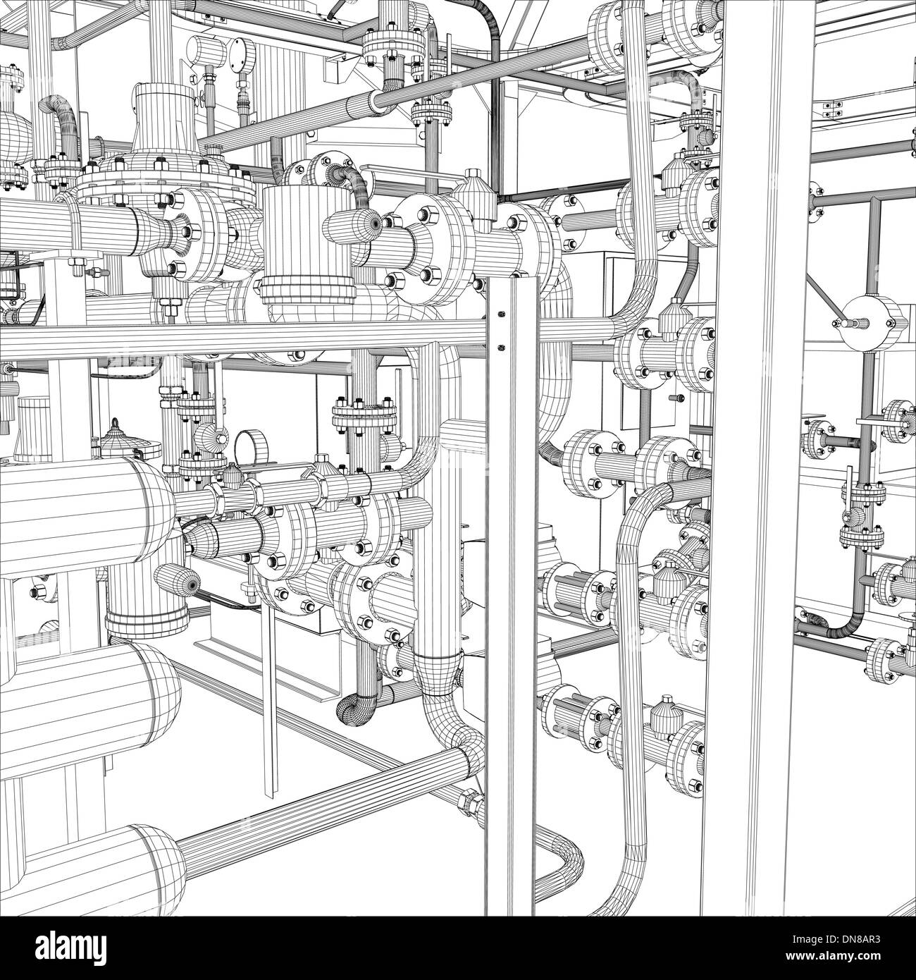 Wire-frame industrial equipment Stock Vector Image & Art - Alamy