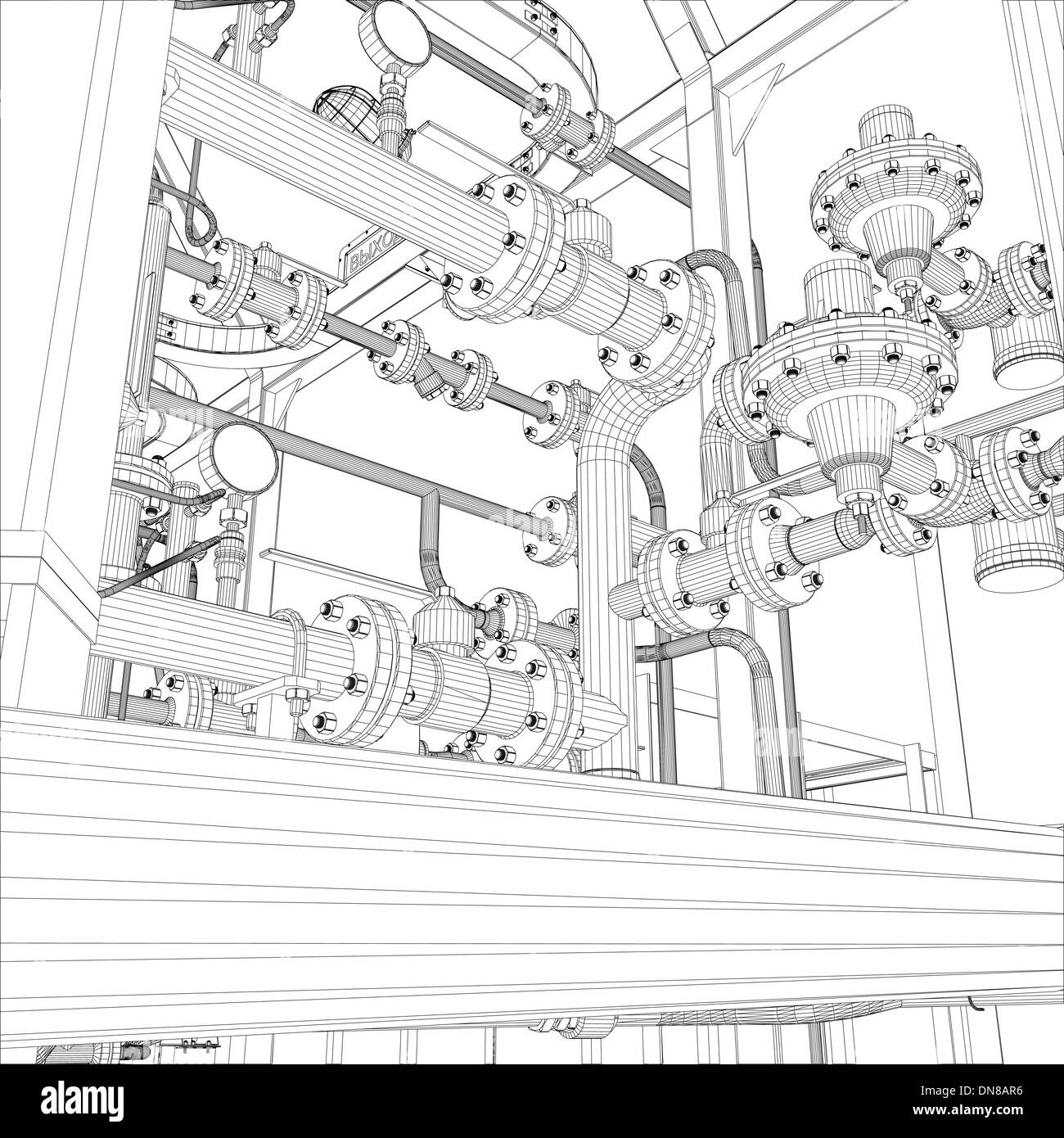 Wire-frame industrial equipment Stock Vector Image & Art - Alamy