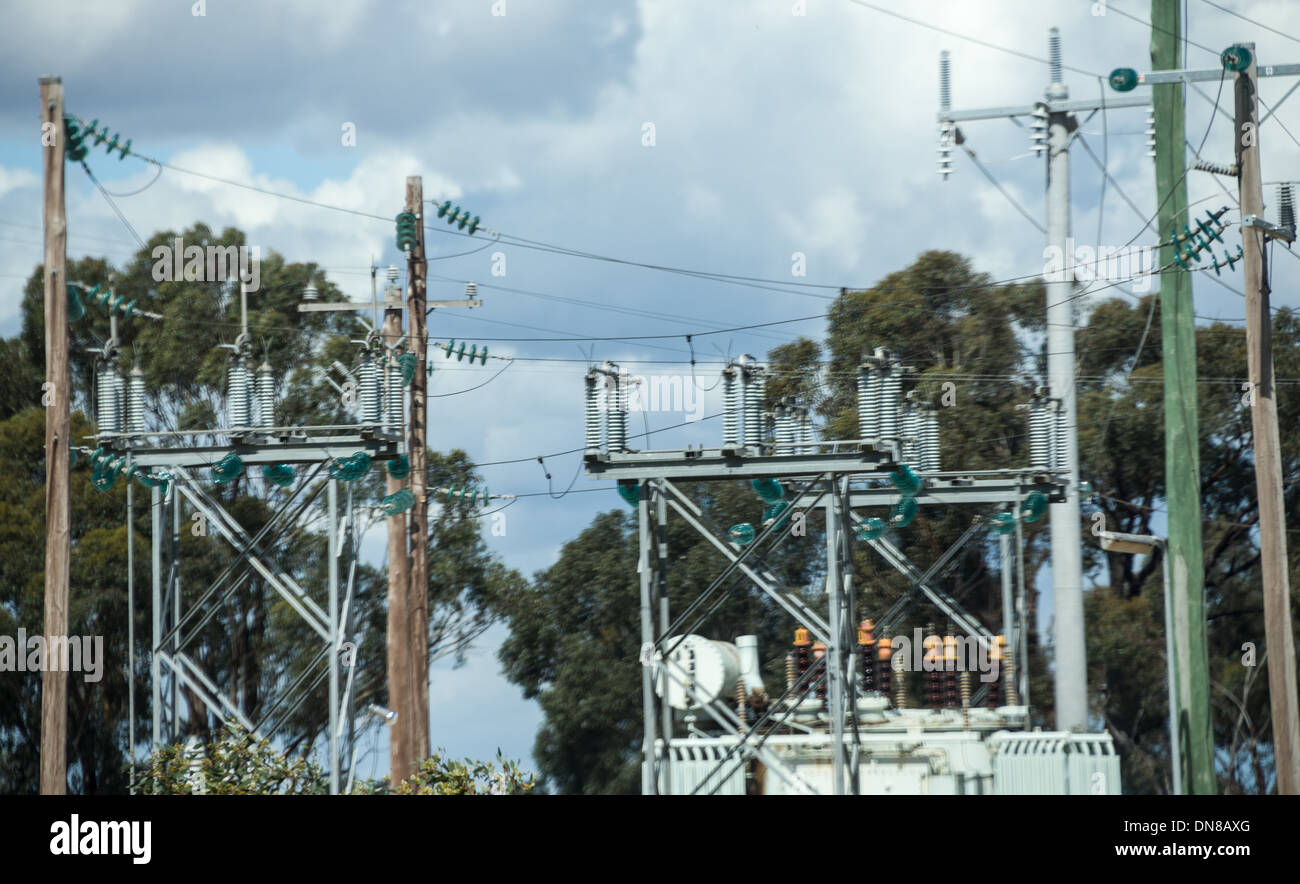 power sub station showing all the wires and fuse workings of the power ...