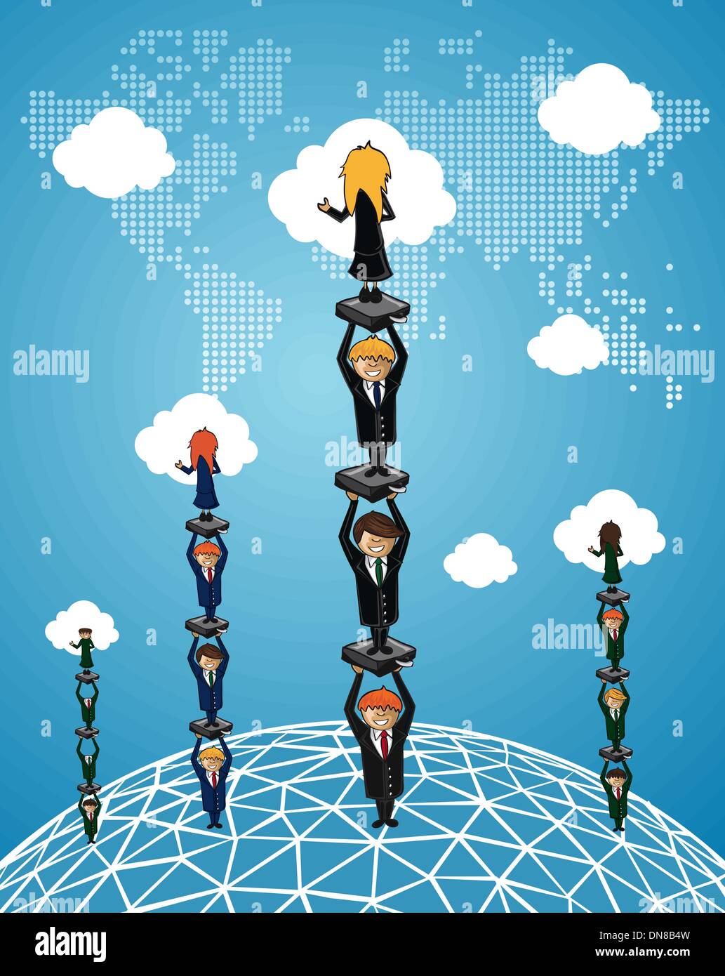 Teamwork global business people Stock Vector Images - Alamy