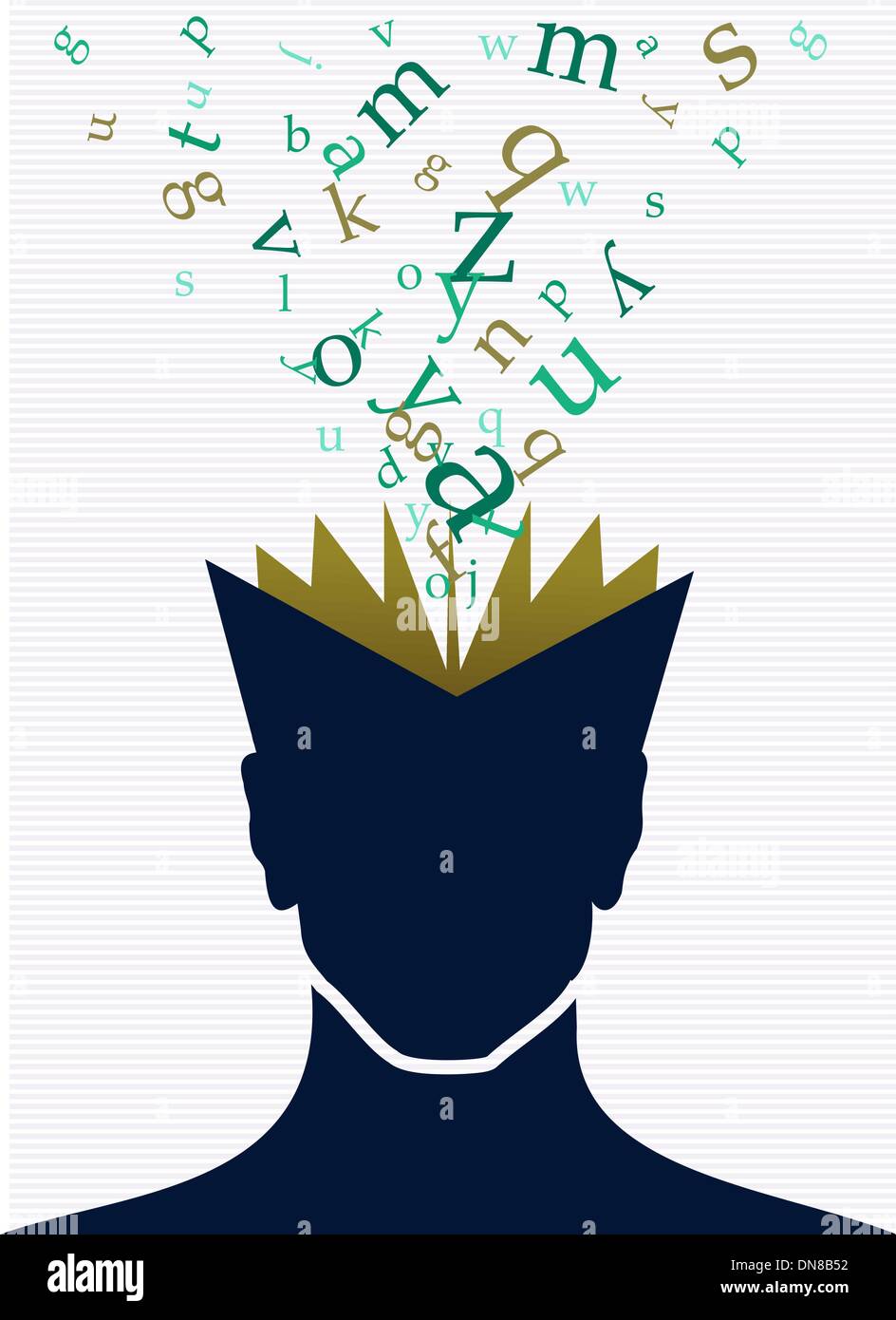 Human head book words concept Stock Vector Image & Art - Alamy