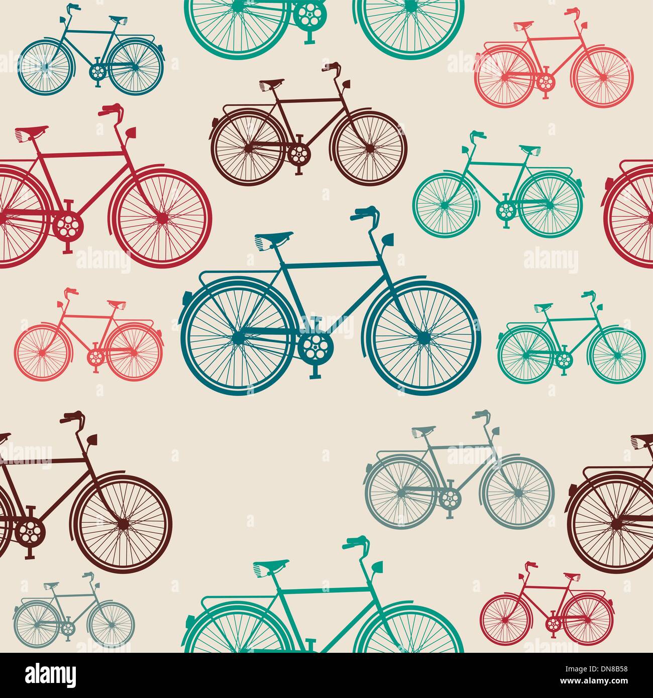 Bicycle pattern wallpaper vintage retro hi-res stock photography and ...