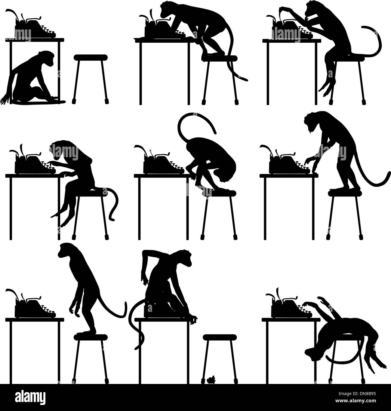 Typing monkeys Stock Vector Images - Alamy