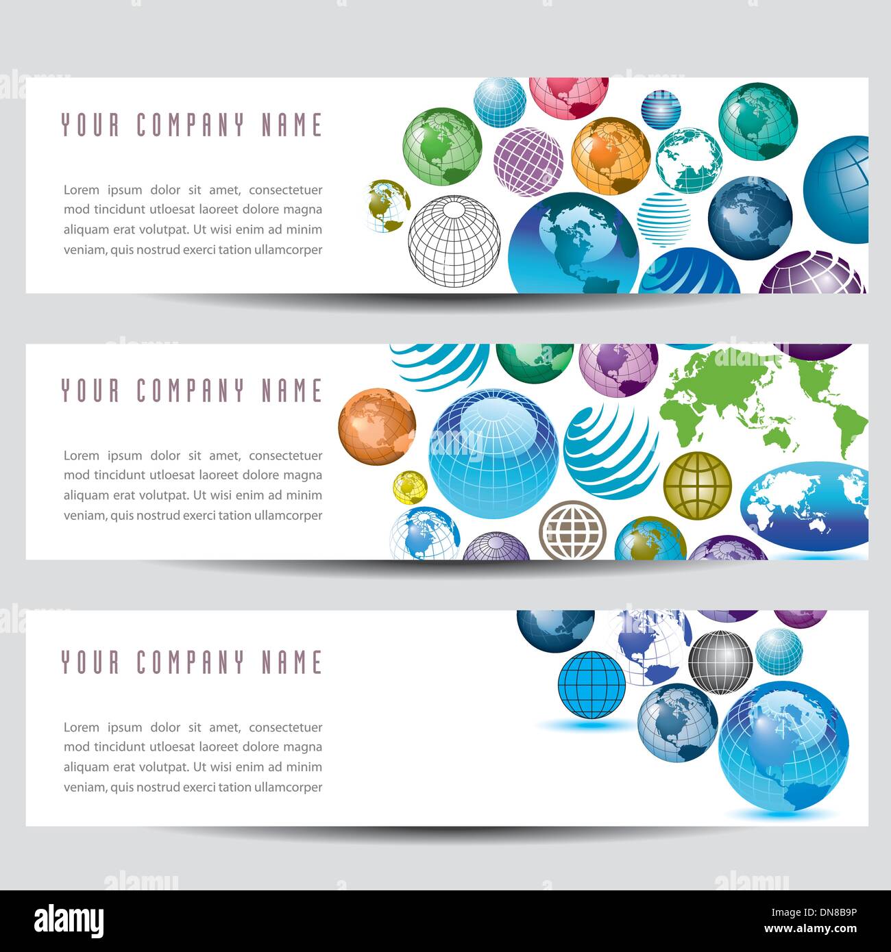 A set of globe banners Stock Vector Image & Art - Alamy