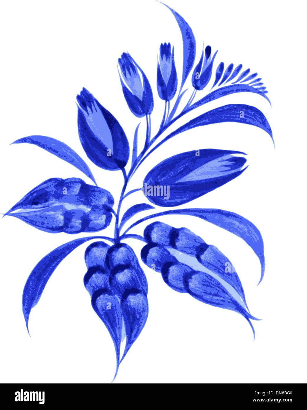 Blue leaf art composition Cut Out Stock Images & Pictures - Alamy