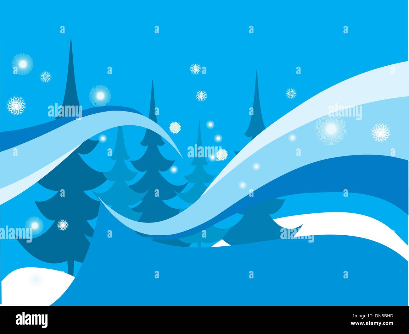 Winter forest background falling Stock Vector Images - Alamy