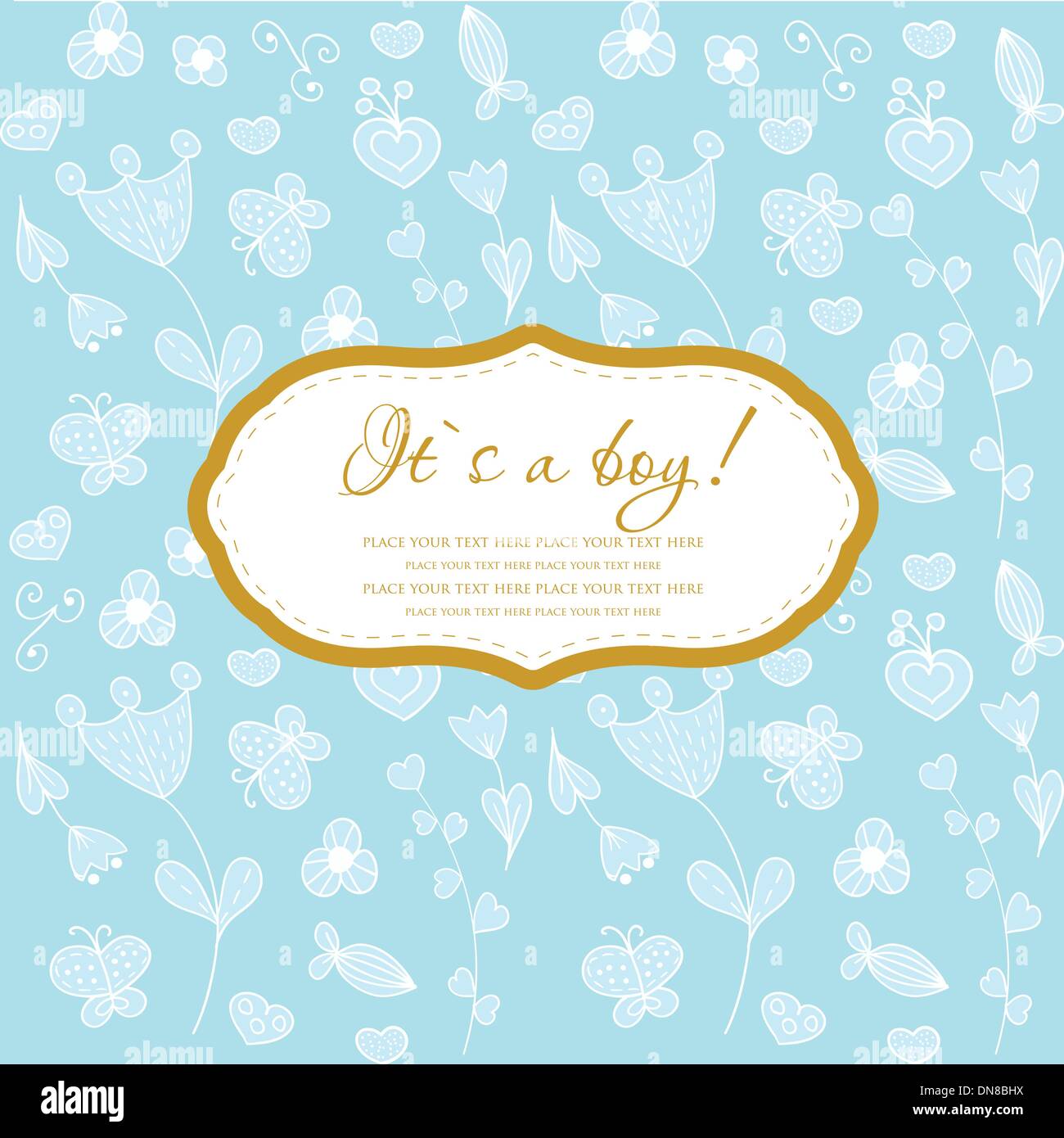 Baby boy arrival announcement card Stock Vector Image & Art - Alamy