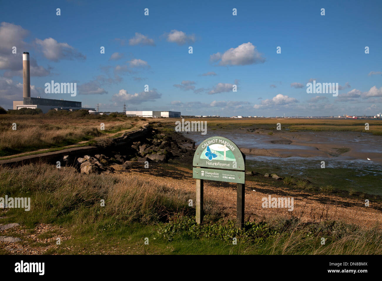 calshot marshes calshot spit hampshire england Stock Photo - Alamy
