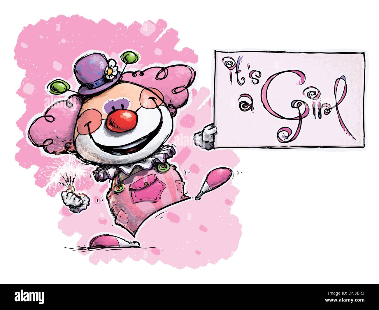 Funny cute girl holding Stock Vector Images - Alamy