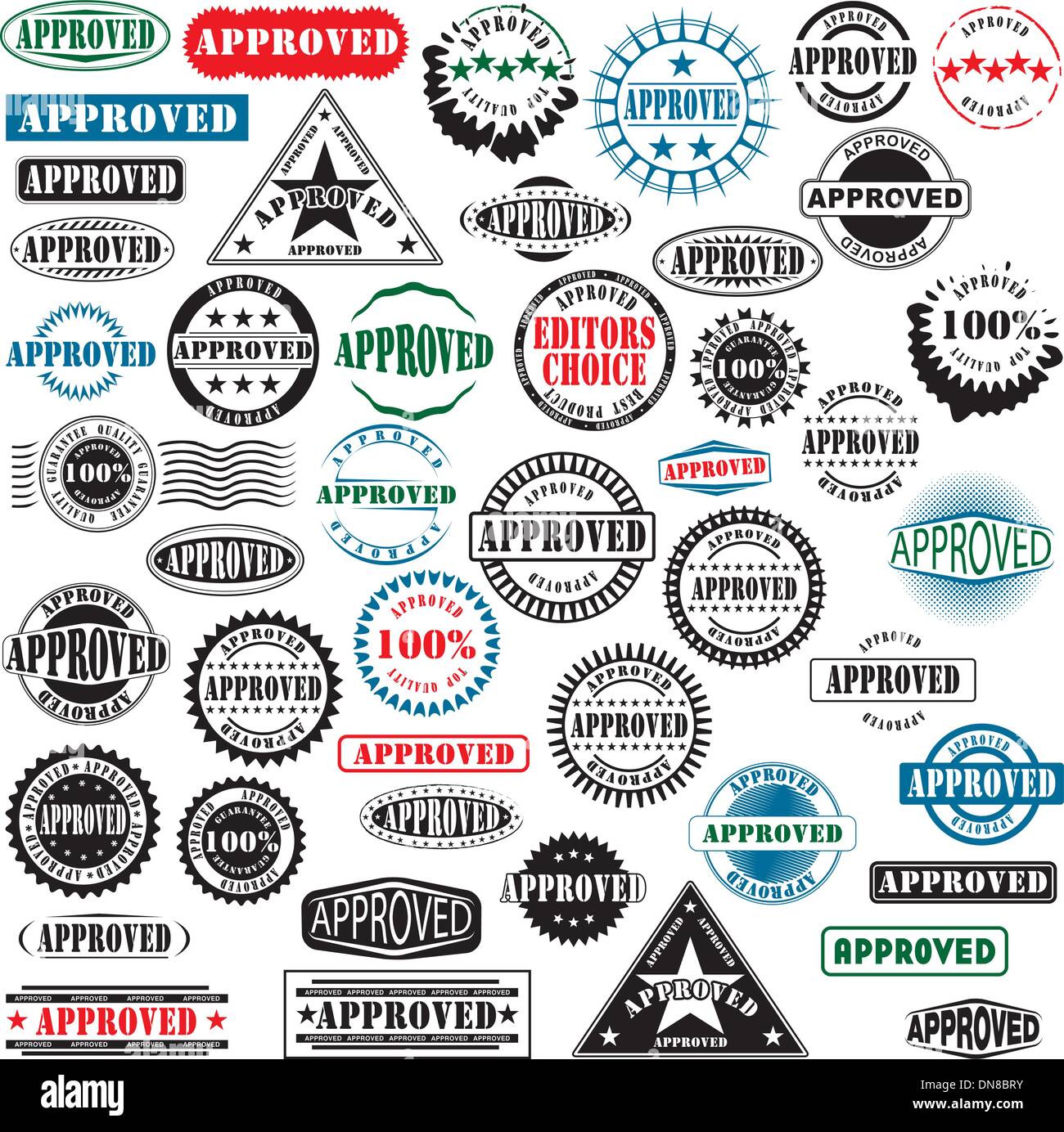 Approved rubber stamps collection Stock Vector Image & Art - Alamy