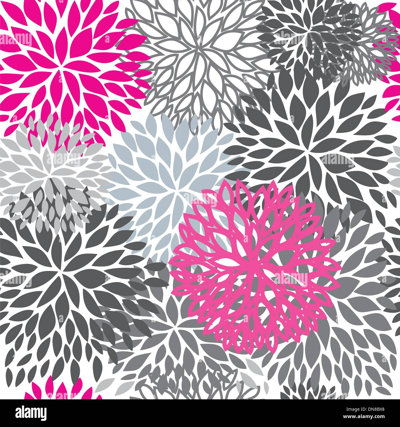 Seamless pattern with abstract hand drawn flowers Stock Vector Image ...