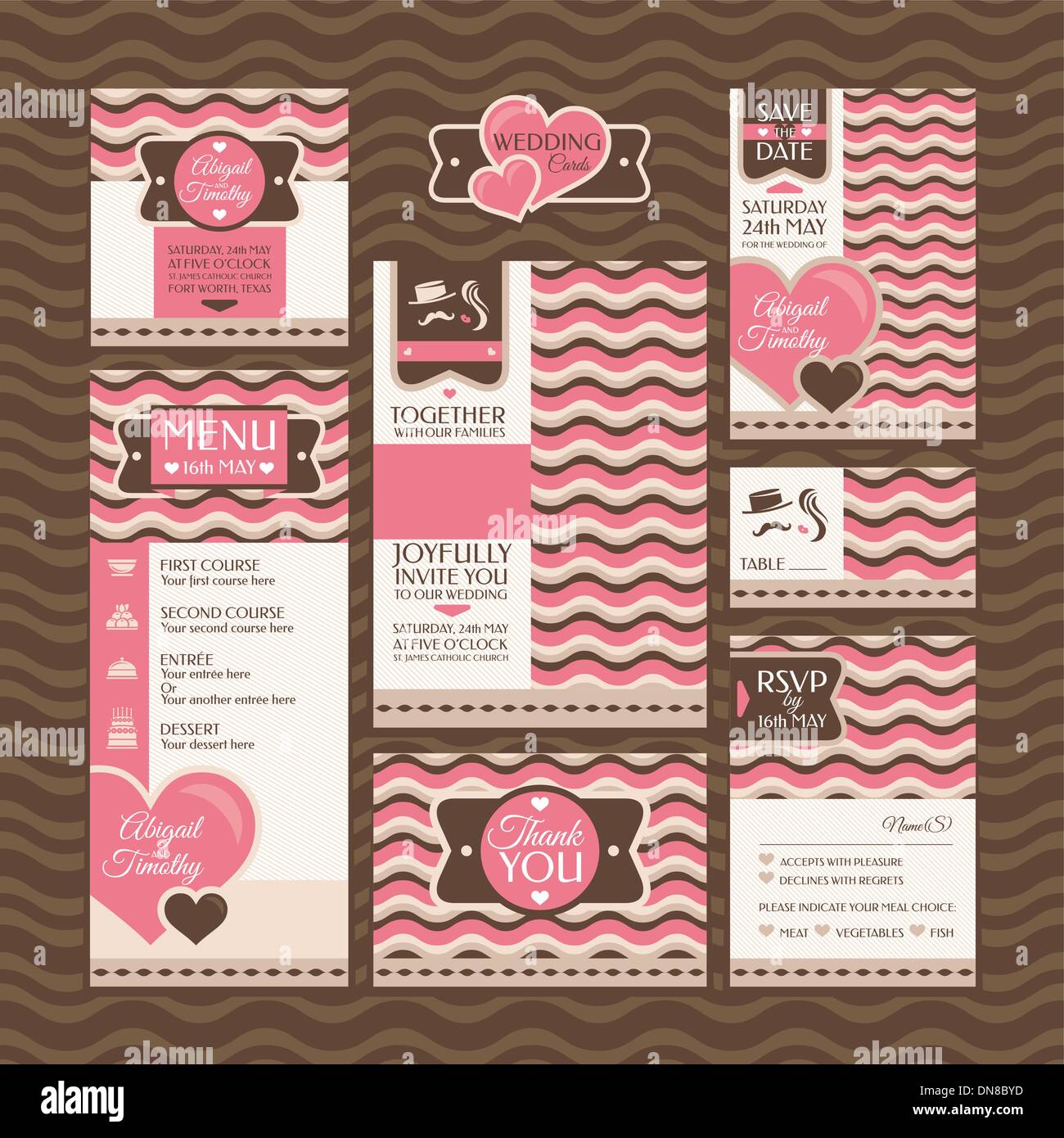 set of wedding cards Stock Vector Image & Art - Alamy