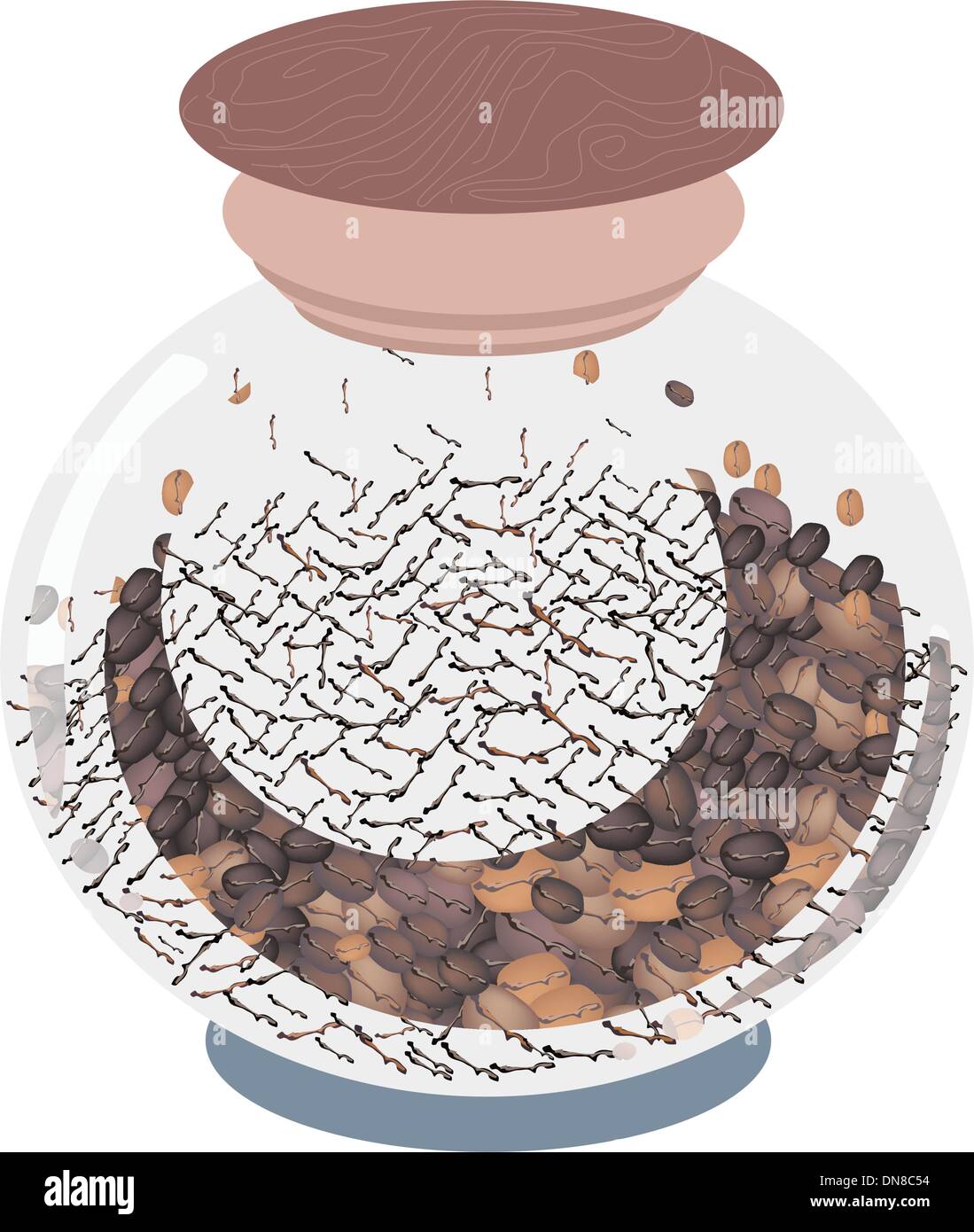Brown roasted coffee beans in Stock Vector Images - Alamy