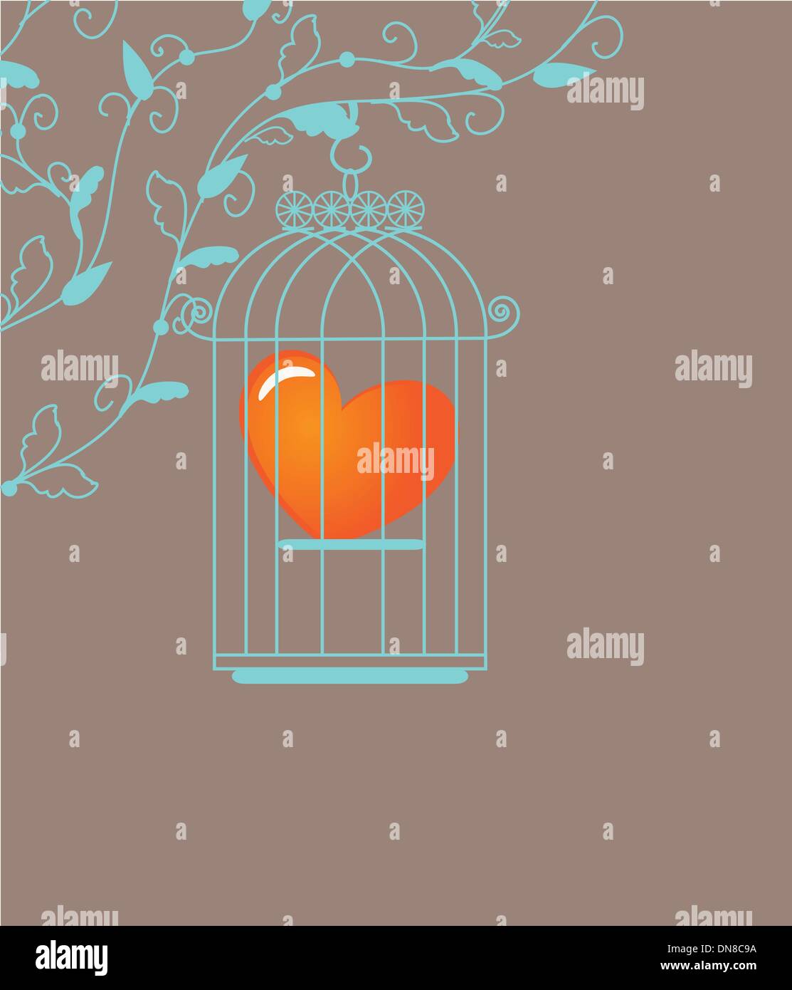 Heart in cage - vector Stock Vector Image & Art - Alamy