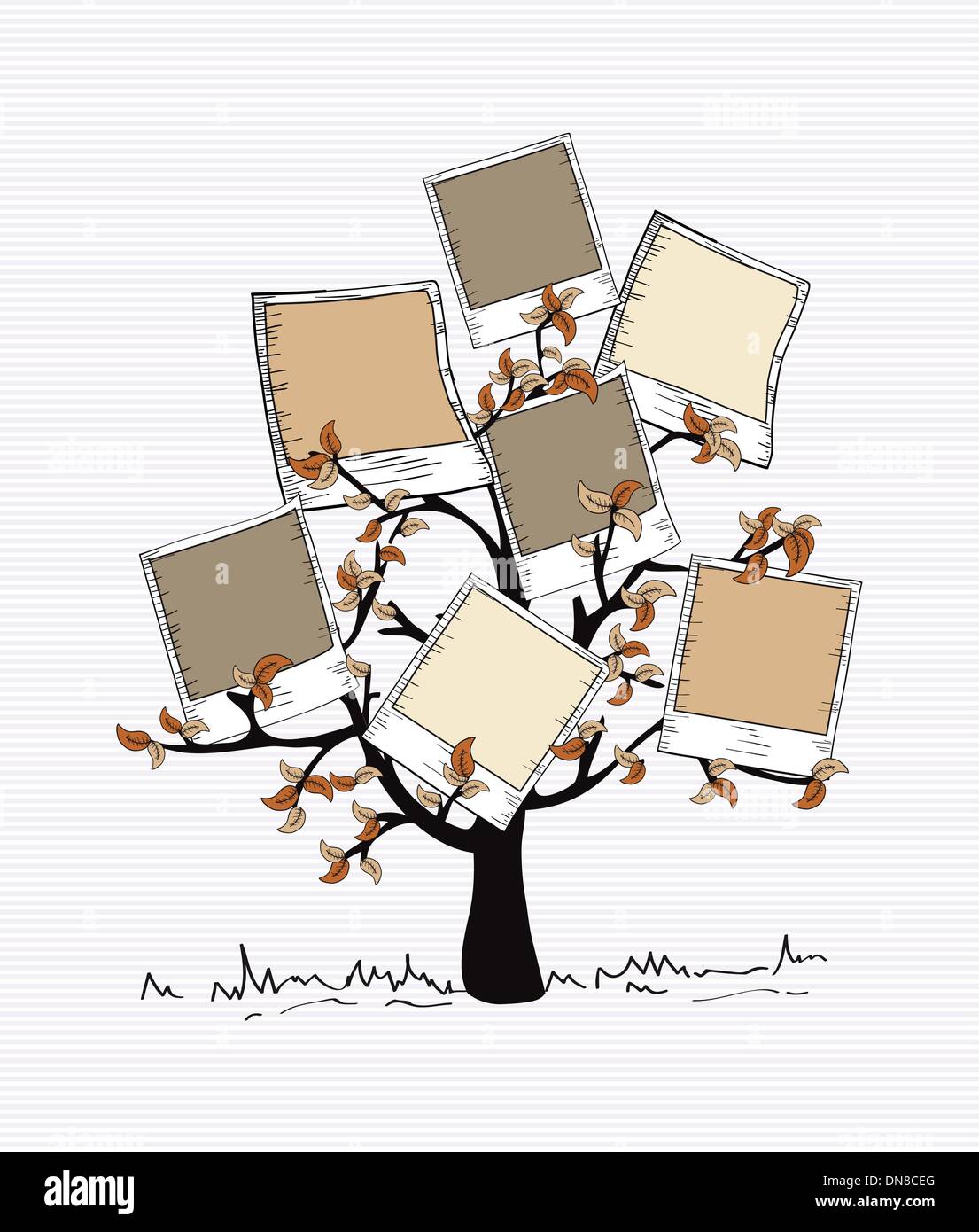 White photo frame family tree Stock Vector Images - Alamy