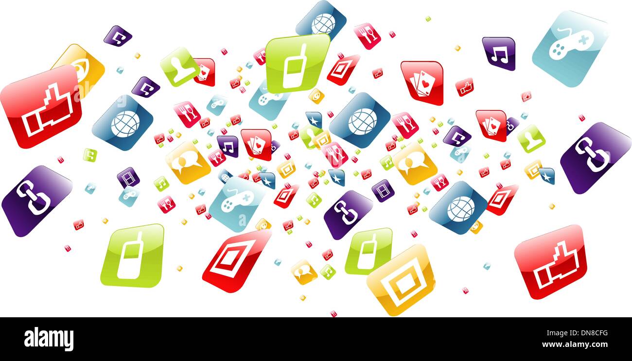 Global mobile phone apps icons splash Stock Vector Image & Art - Alamy