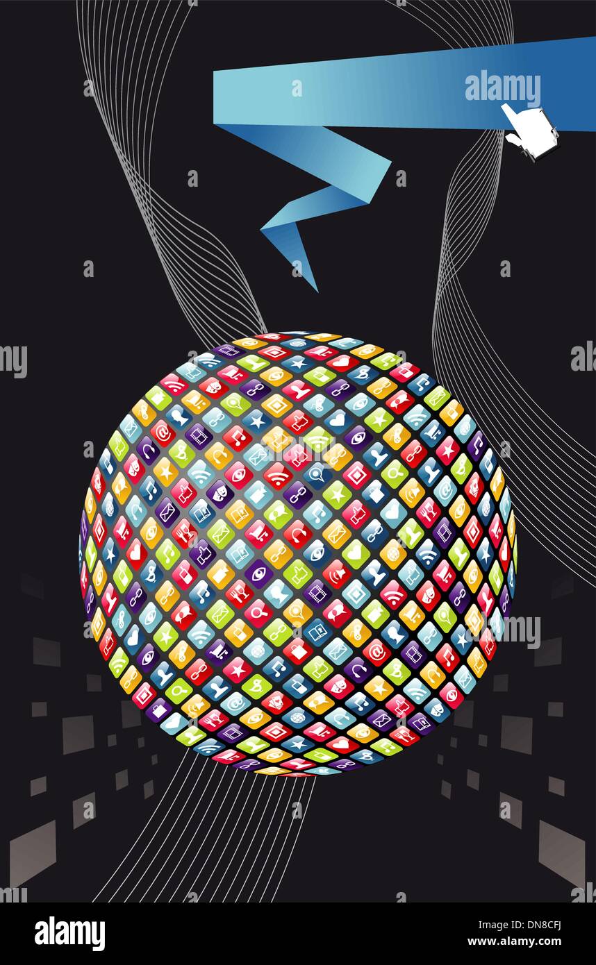 Global smart phone apps icons world Stock Vector Image & Art - Alamy
