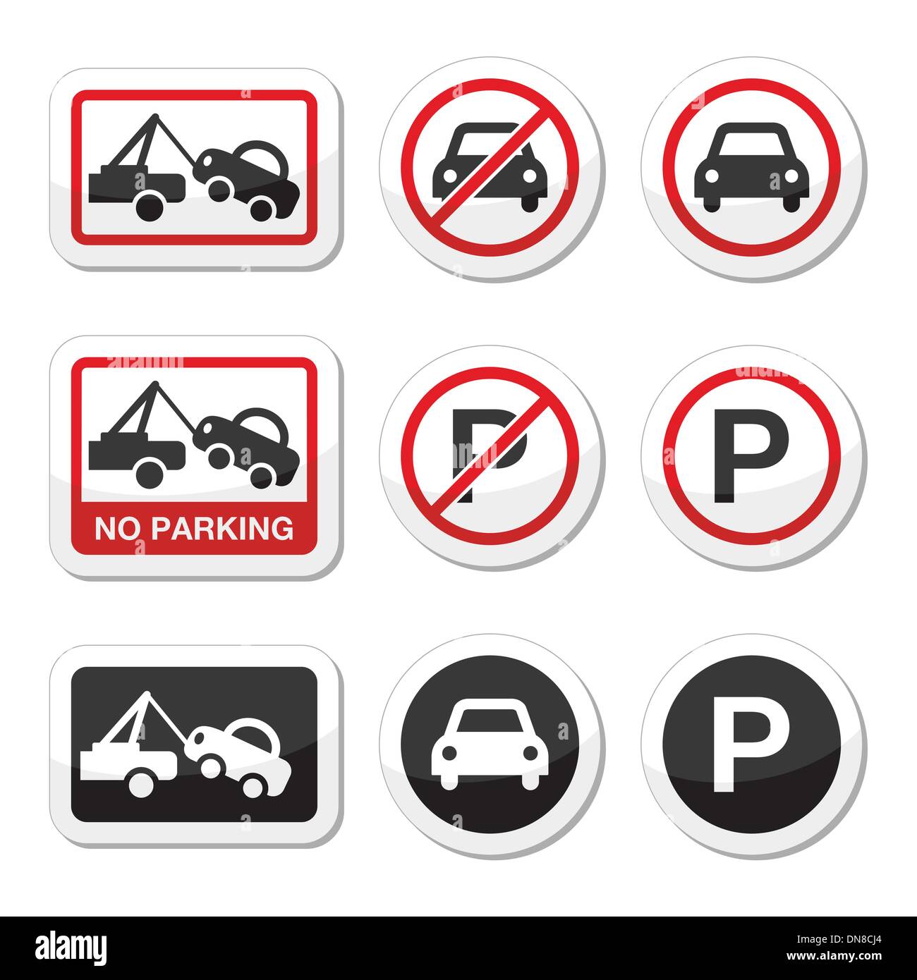 Parking forbidden red and black sign Stock Vector Images - Alamy