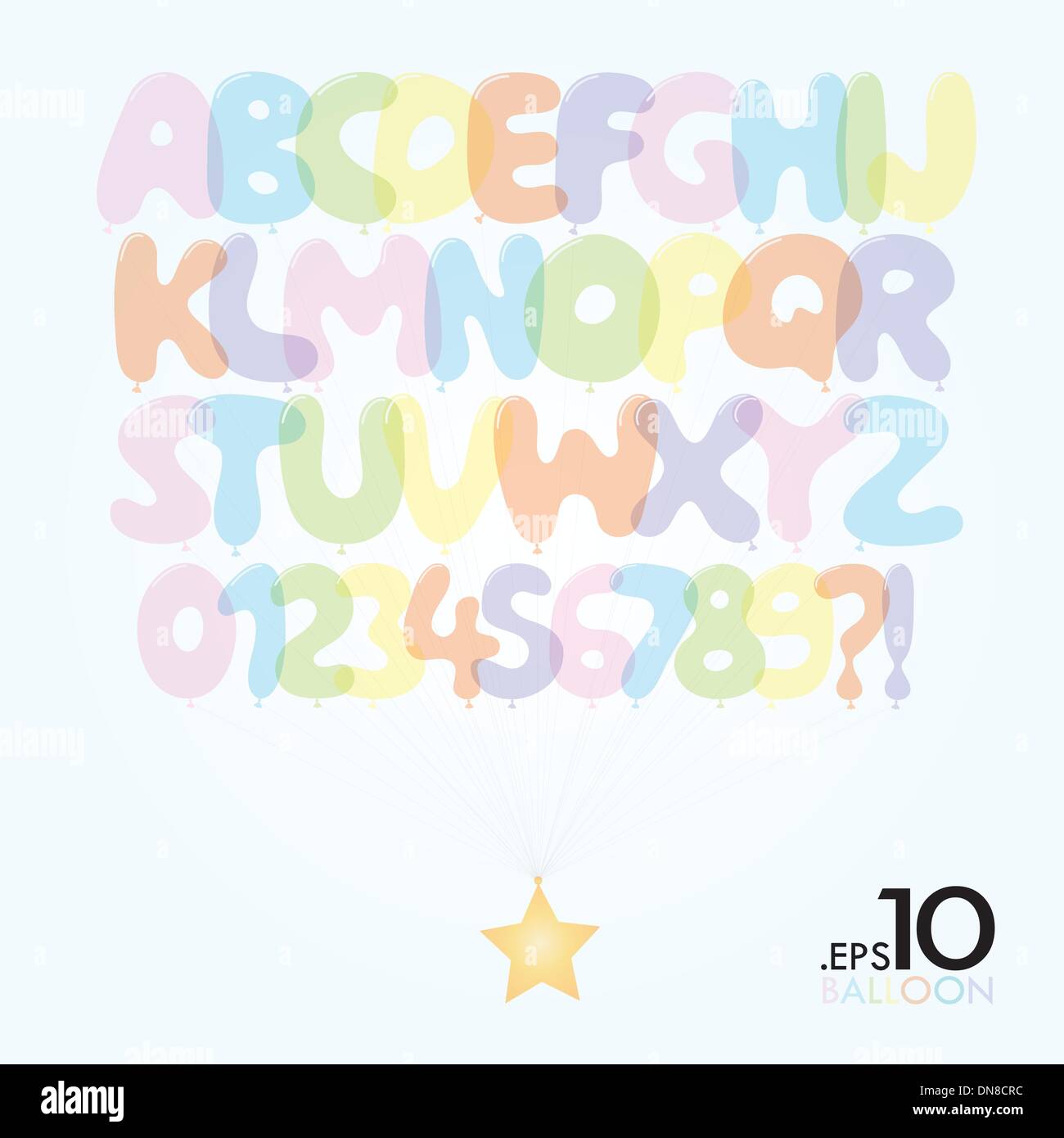 Set of Ballon Vector Alphabet and Numbers Editable Stock Vector Image ...