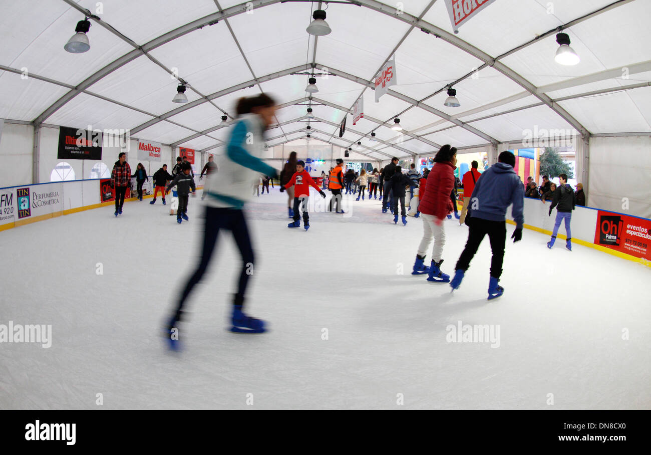 Indoor ice skating track in the island of Mallorca, Spain Stock Photo ...
