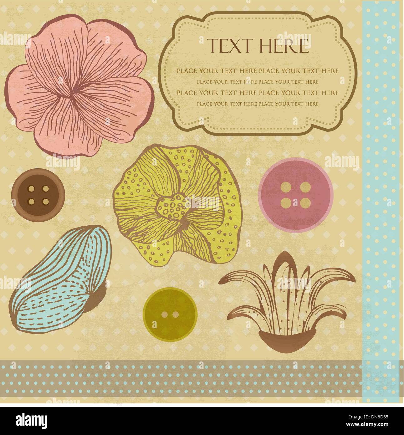 Cute vector background with decorative elements Stock Vector Image ...