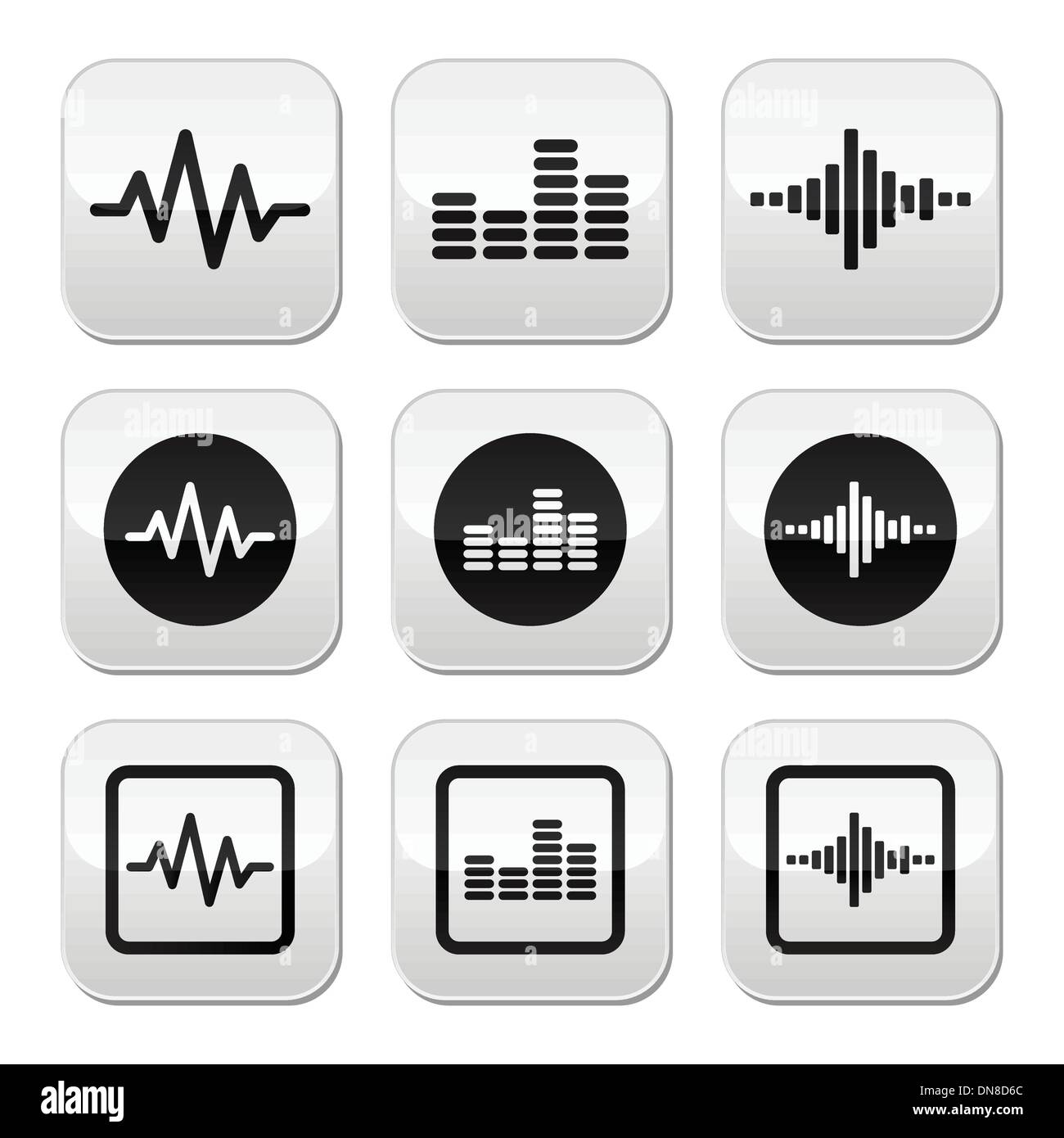Soundwave music vector buttons set Stock Vector Image & Art - Alamy