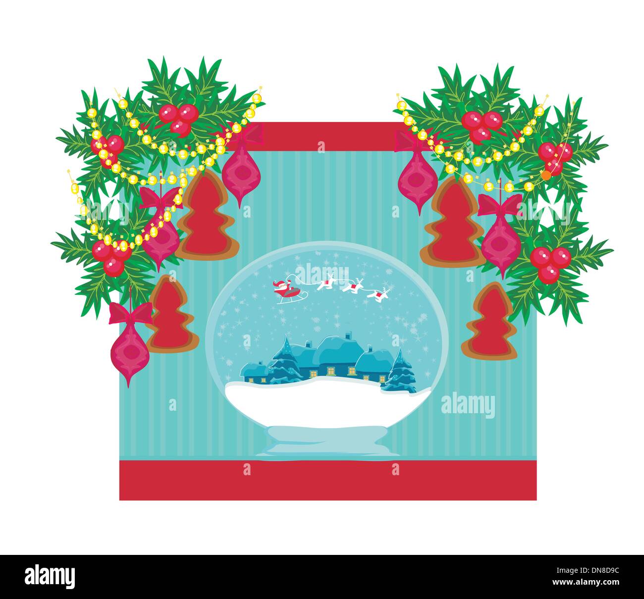 Santa Claus in a glass ball Stock Vector Image & Art - Alamy