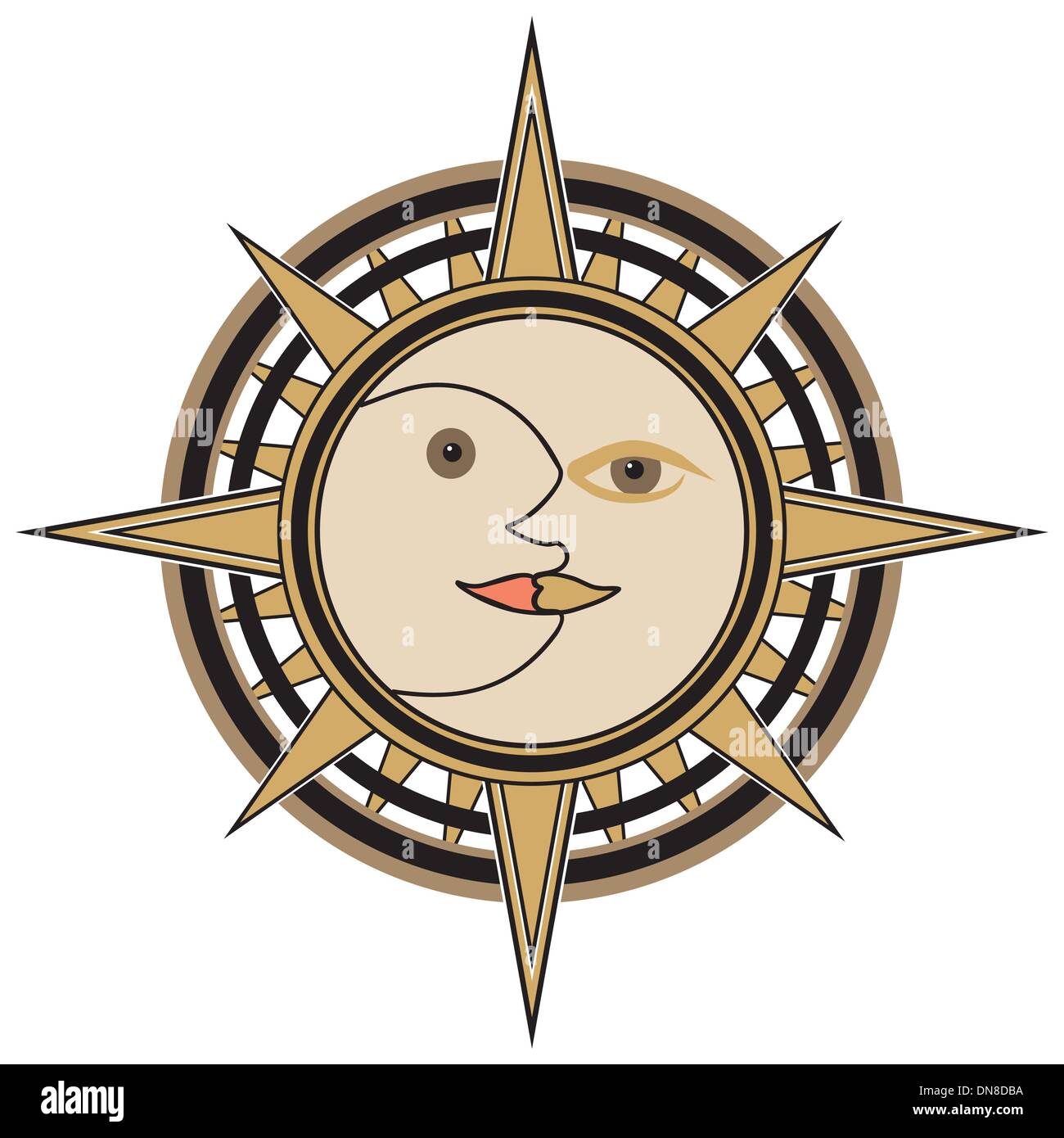 Sun moon face hi-res stock photography and images - Alamy