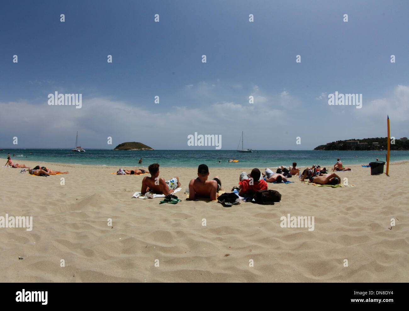 touristic beach of Magaluf, at the island of Majorca in the Balearic ...