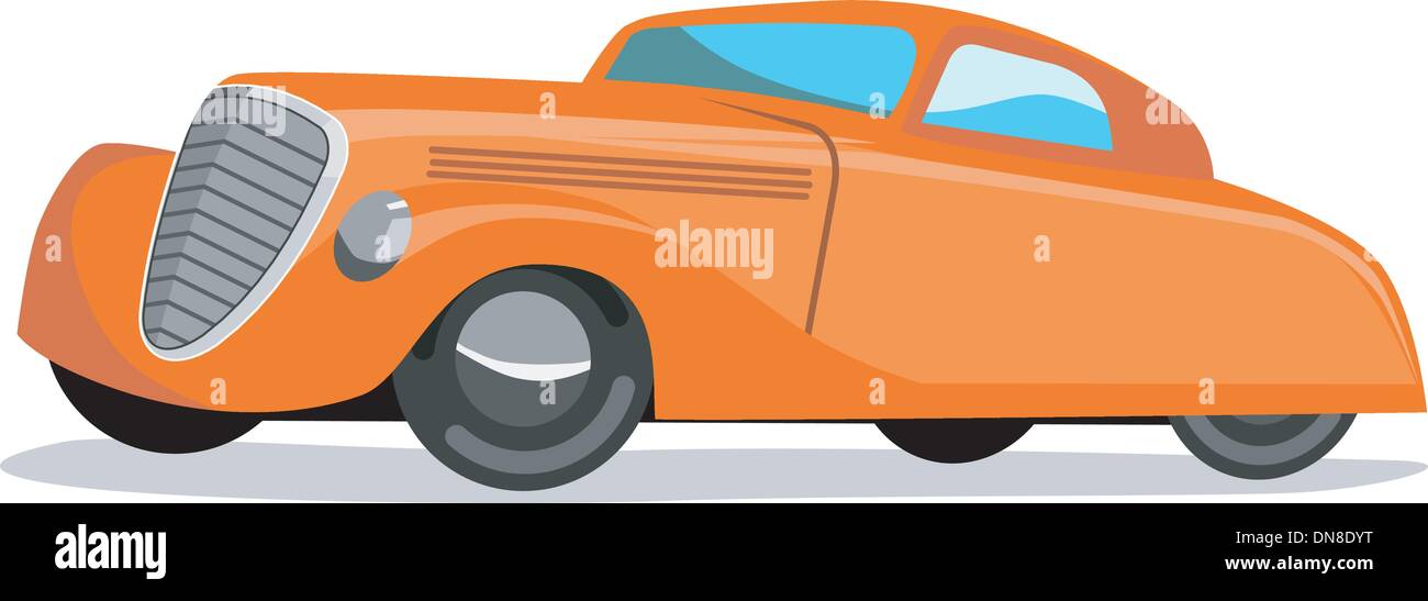 Orange vintage car Stock Vector Images - Alamy
