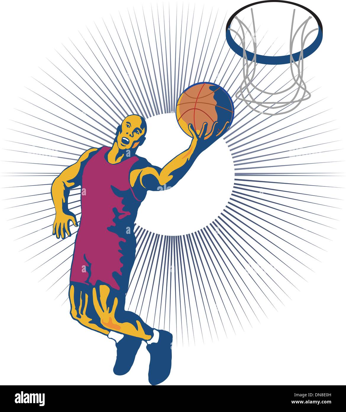 Basketball Player Dunking Stock Vector Image & Art - Alamy